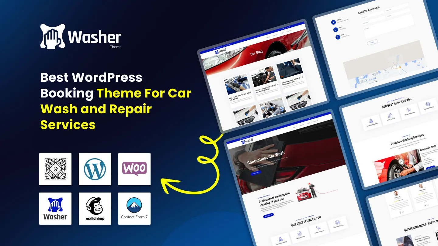 Washer - Fastest Highly Customizable Car Wash WordPress Theme | NextLand